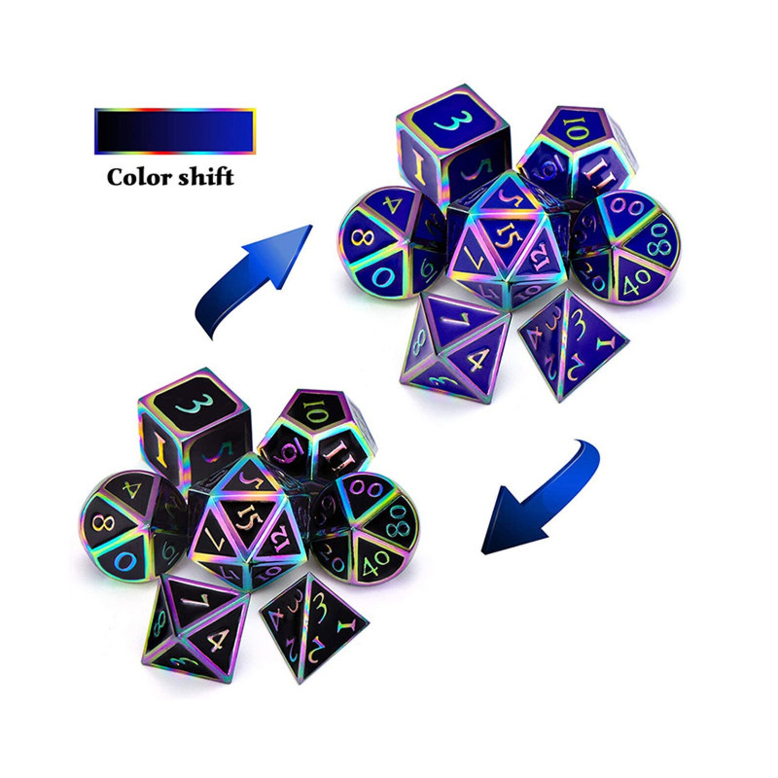 Heat Sensitive Metal DND Dice Set Color Changes by Temperature | Etsy