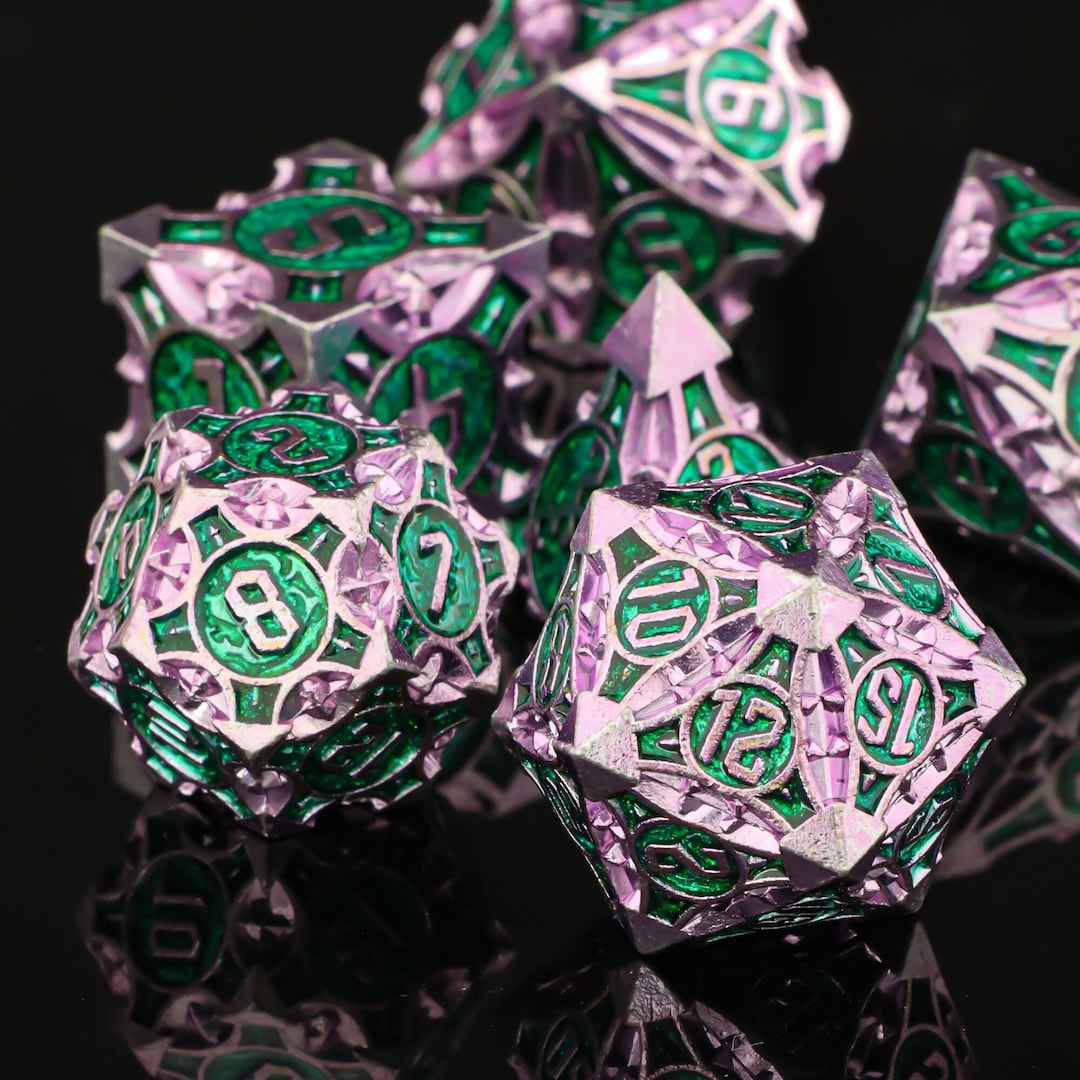 DND Metal Dice Set Dungeons and Dragons Dice, Polyhedral Metal Dice Set ...