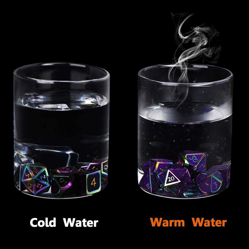 Heat Sensitive Metal DND Dice Set Color Changes by | Etsy