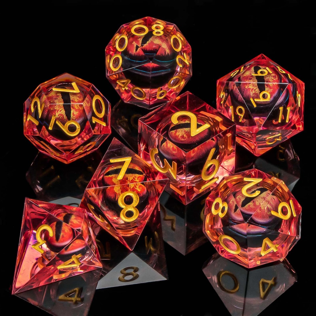 DND Liquid Flow Core Resin Polyhedral Dice Set for Dungeons and Dragons ...