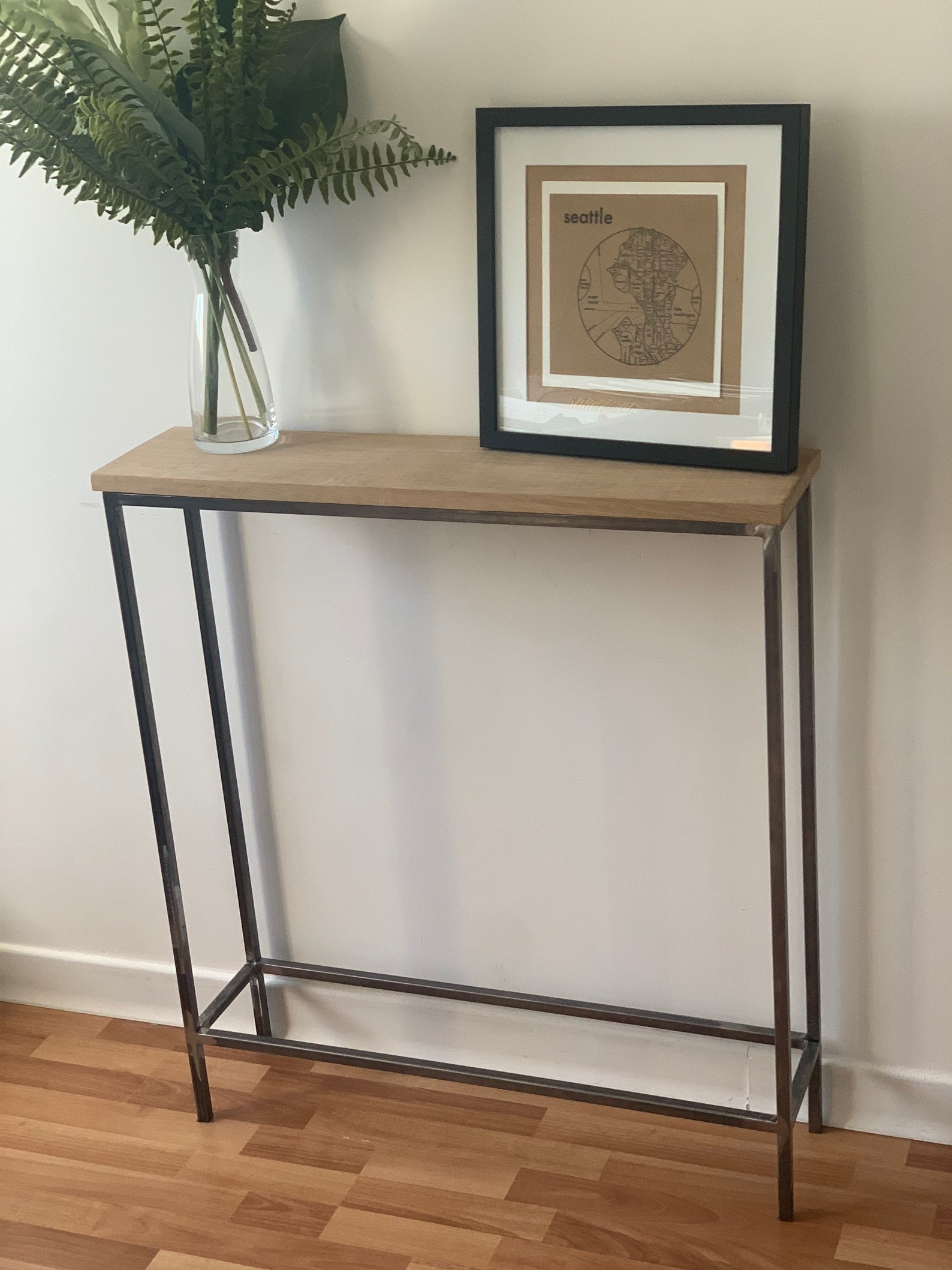 Console fine en métal et chêne | Etsy