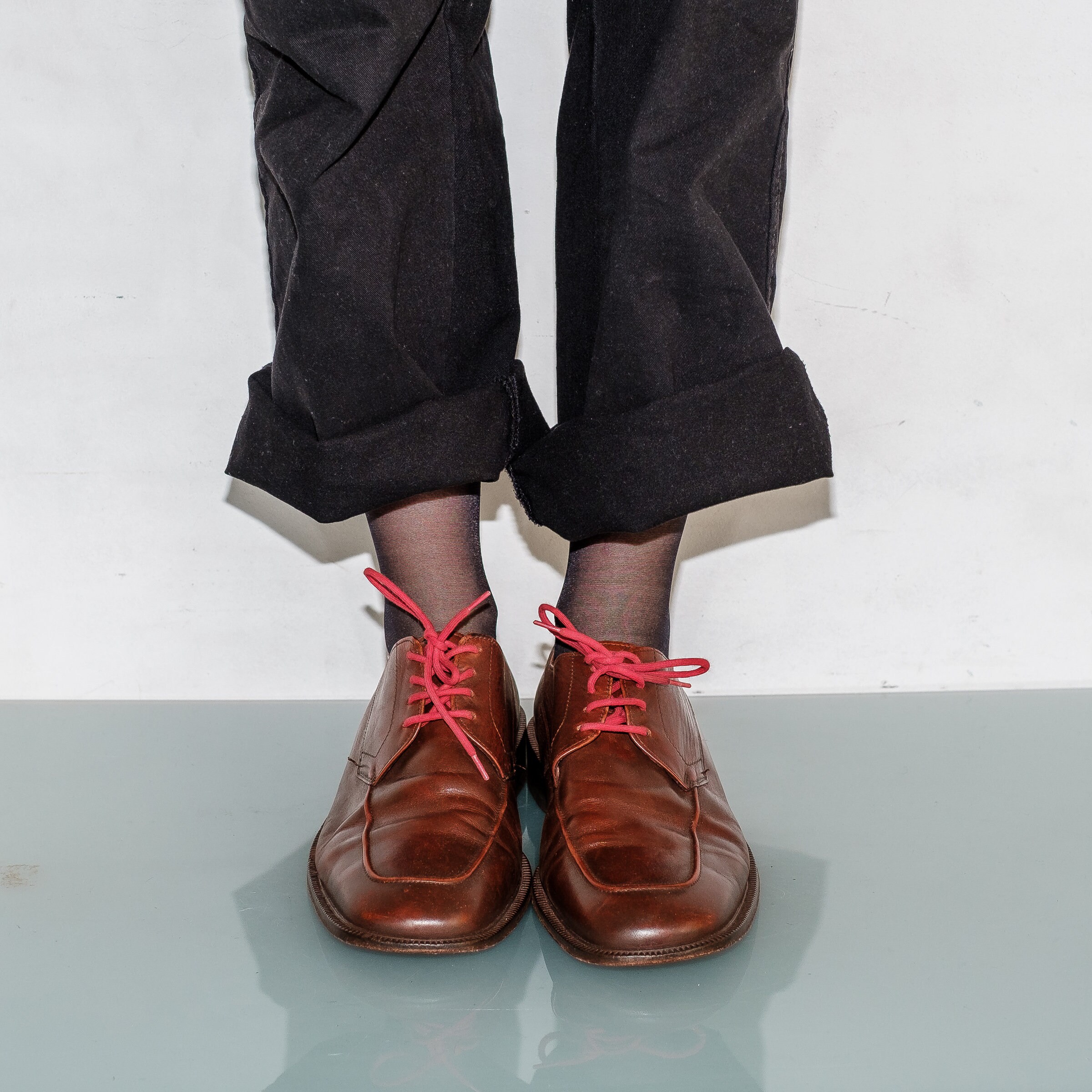 90's Vintage Preppy Style Red Lace Leather Shoes in Brown - Etsy