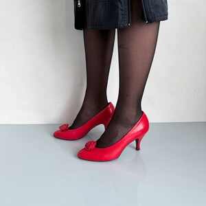 90's Vintage Cute Retro Rose Mid-heel Pumps in Love Red - Etsy