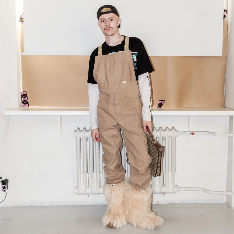 90's Vintage Workers Uniform Dungarees in Peanut Brown - Etsy