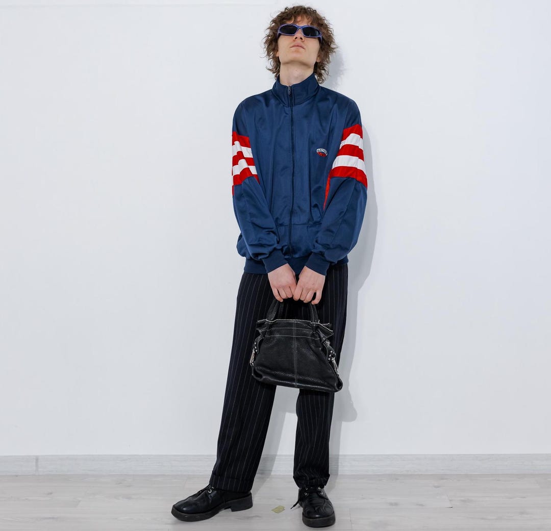 90's Vintage Matheus Cool Rave/track Jacket in Navy/red/white - Etsy