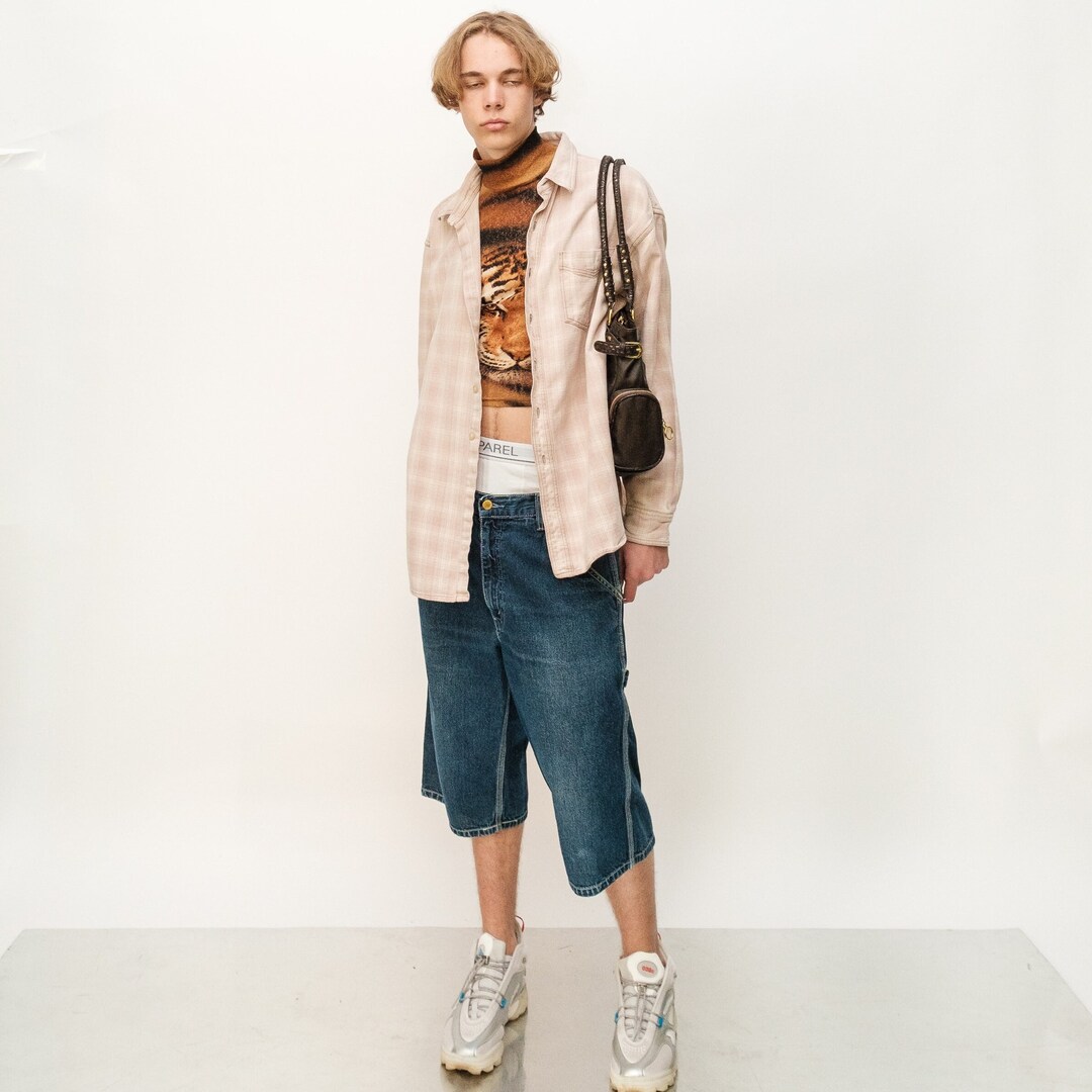 Vintage Y2K Flannel Shirt Jacket in Grey Pink and White - Etsy