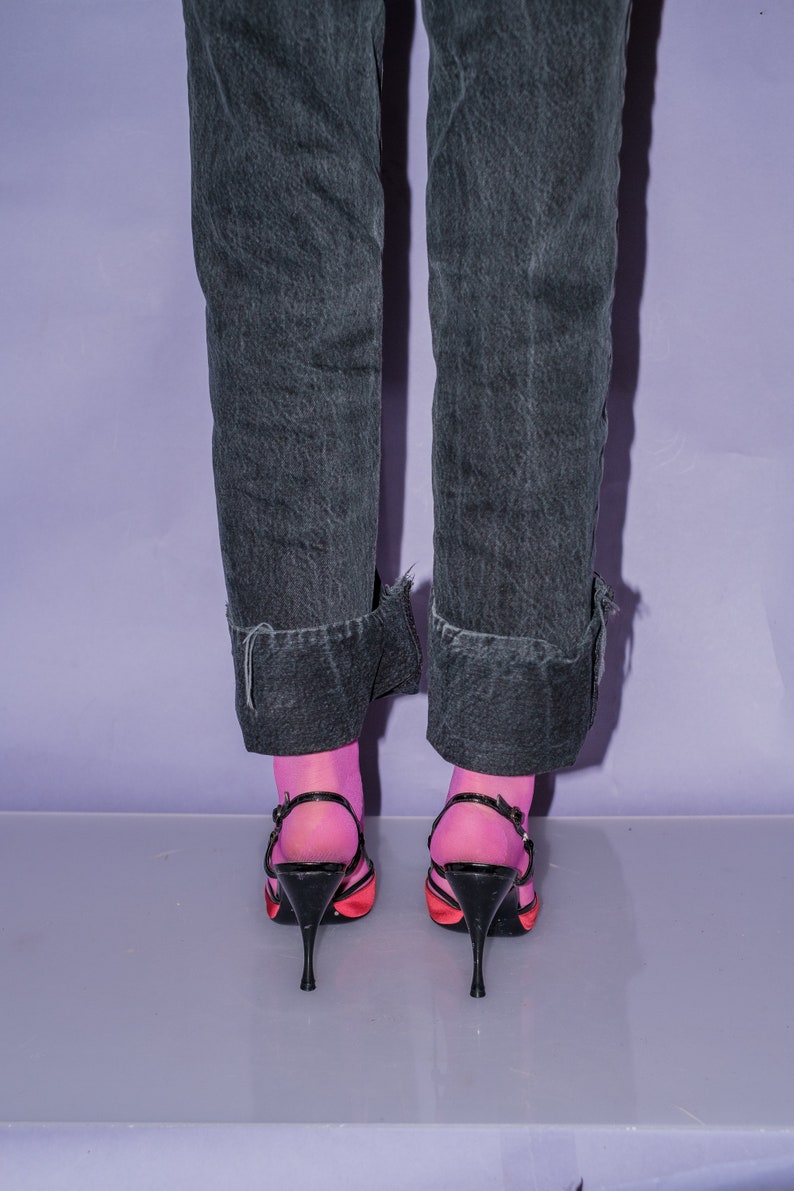 Vintage Y2K Celine Iconic High Heel Shoes in Black and Shiny Red - Etsy