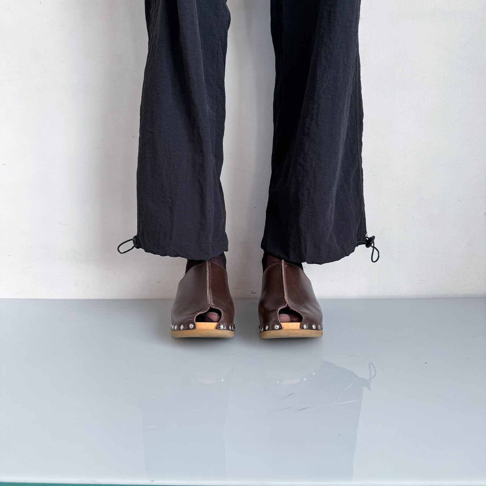 90's Vintage Iconic Studded Leather Clogs in Beige & Brown - Etsy