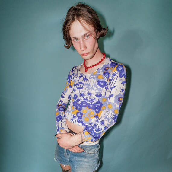 Vintage Y2K Iconic Rave Floral Print Long-sleeved Top - Etsy