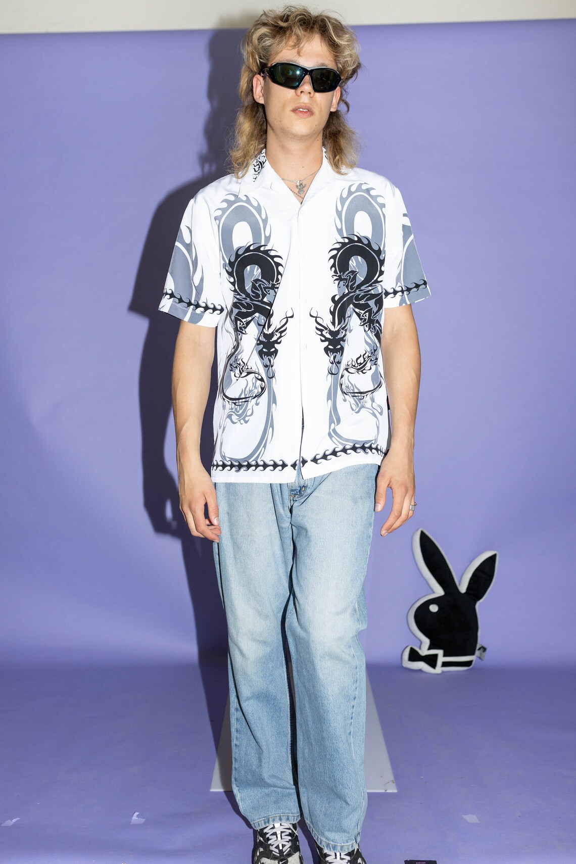 Vintage Y2K Iconic Rave Dragon Tattoo Shirt in White & Black - Etsy
