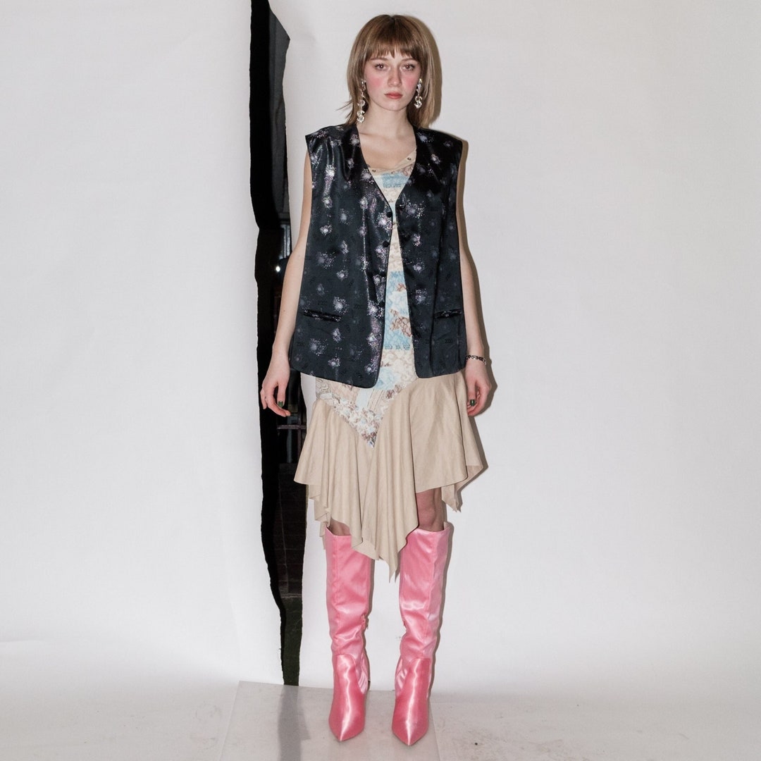 Vintage Y2K Iconic 2000's Fireworks Gilet in Black & Silver - Etsy