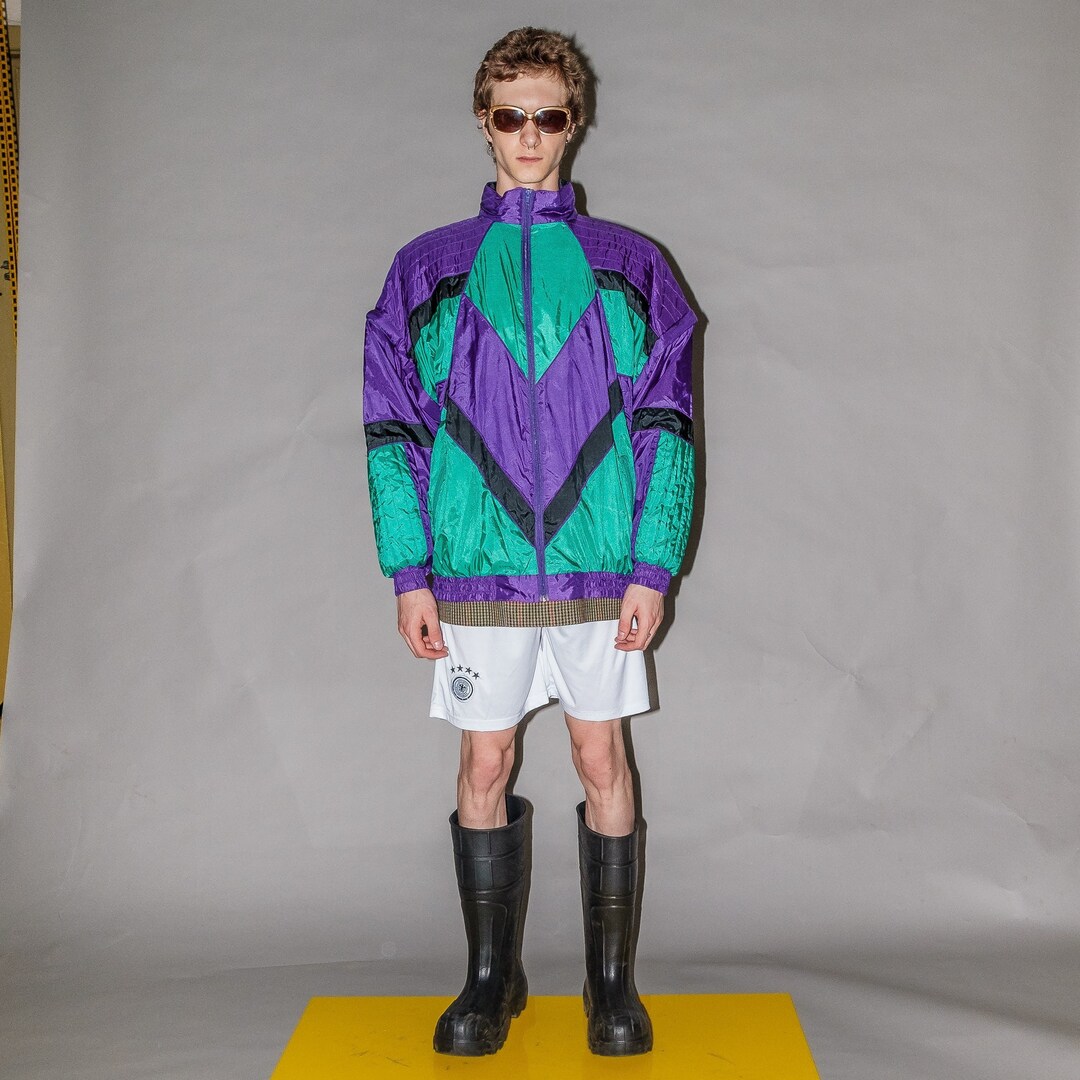 90's Vintage Sports Rave/track Jacket in Tricolor - Etsy