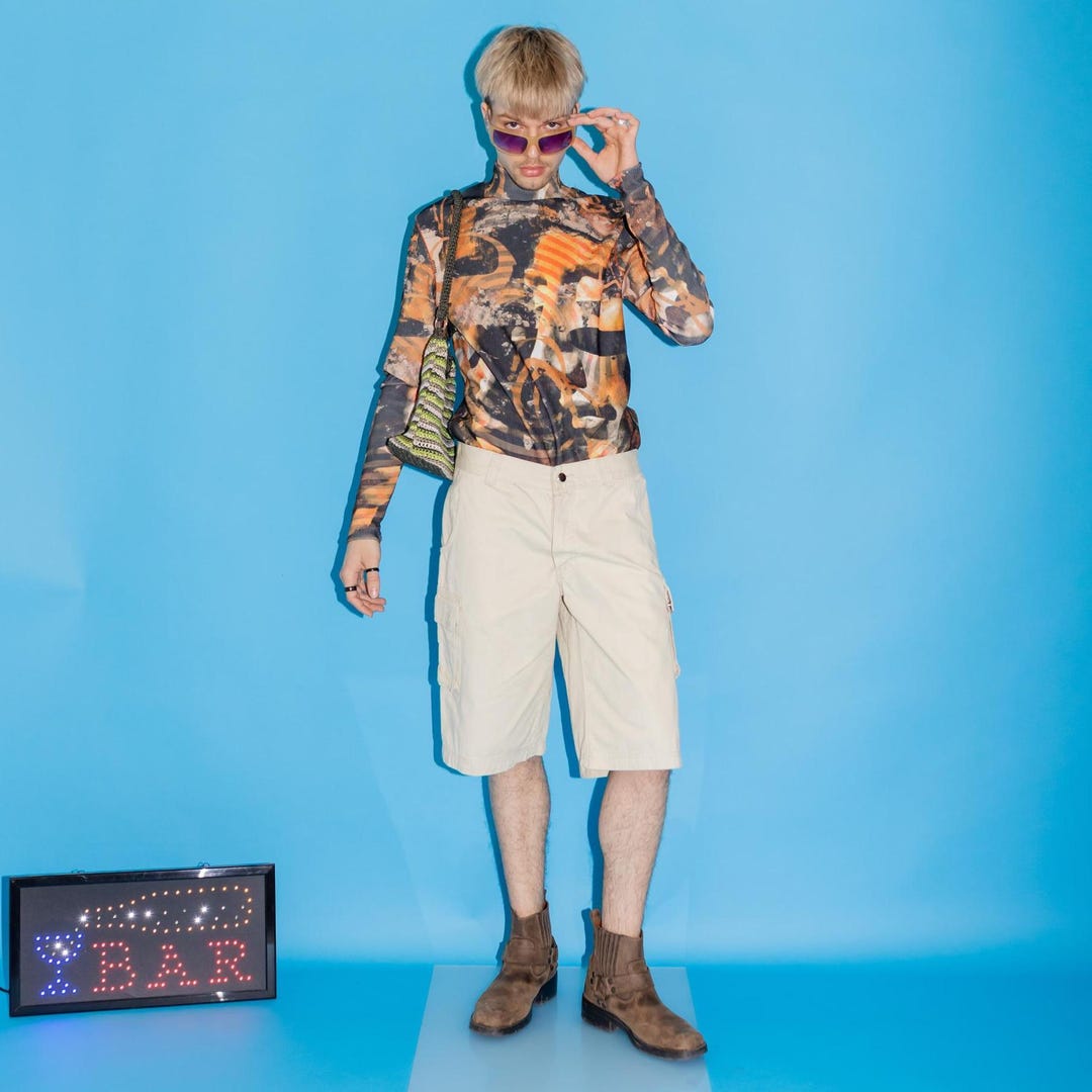 Vintage 90's Fishbone Embroidered Logo Cargo Shorts in Light Beige - Etsy