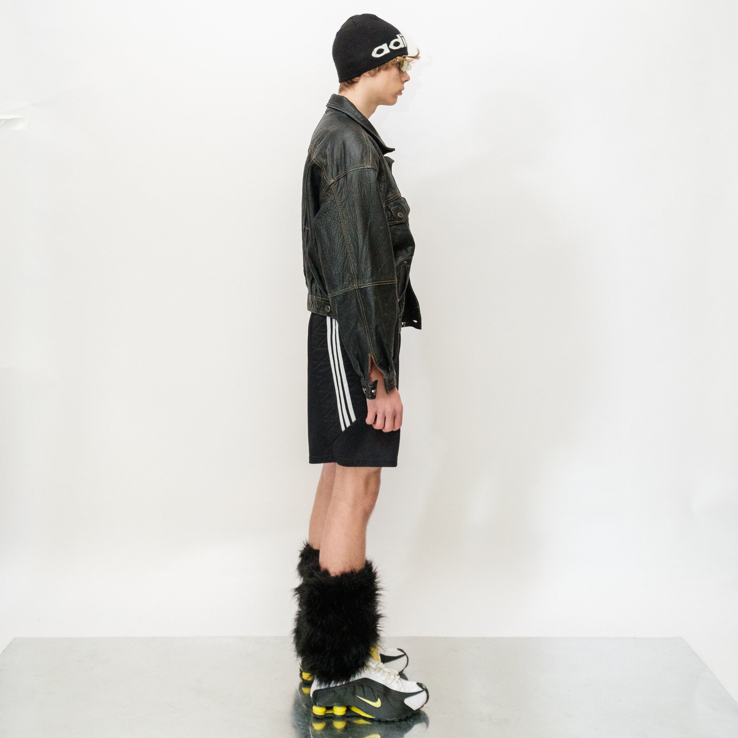 90's Vintage Trashy Look Oversized Leather Jacket in Black - Etsy