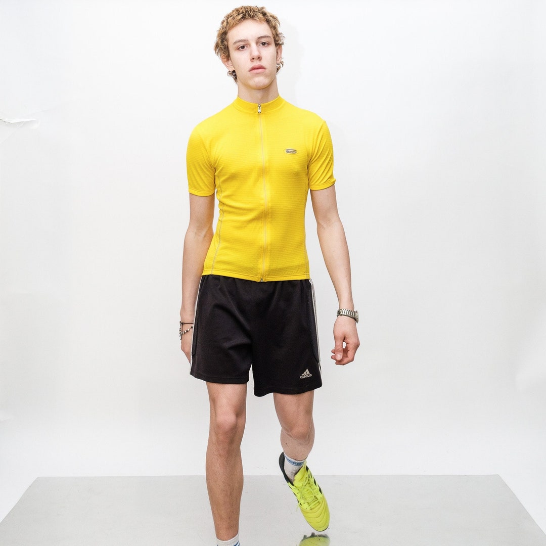 90's Vintage Bright Zip-up Sponsor T-shirt in Sunny Yellow - Etsy