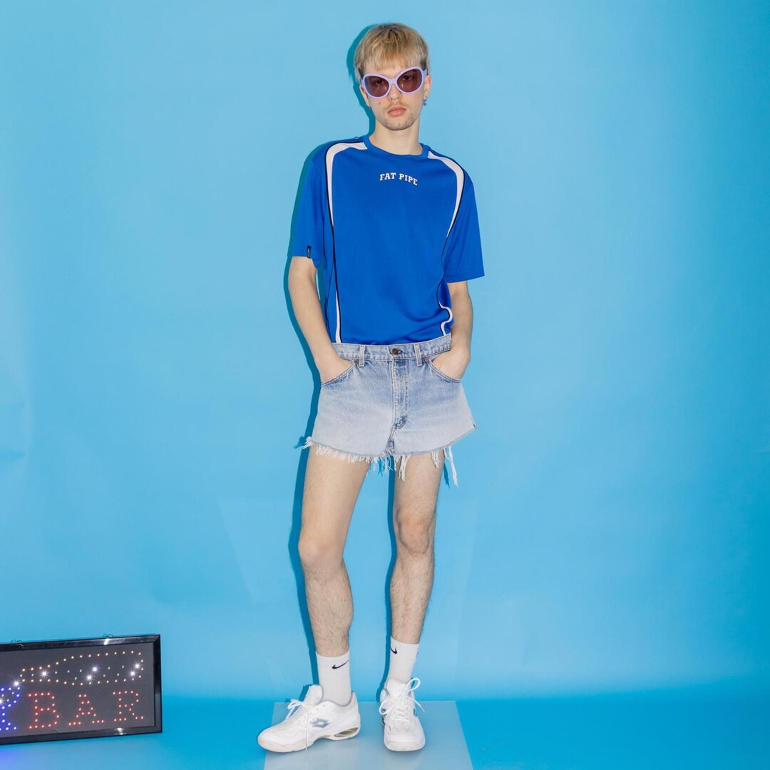 90's Vintage Levi's 501 Cowboy Cut off Denim Jorts / Shorts in Light ...