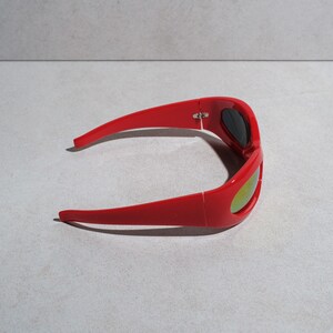 Y2K Rave Fly XS Oval Sunglasses in Spicy Red & Orange/green - Etsy