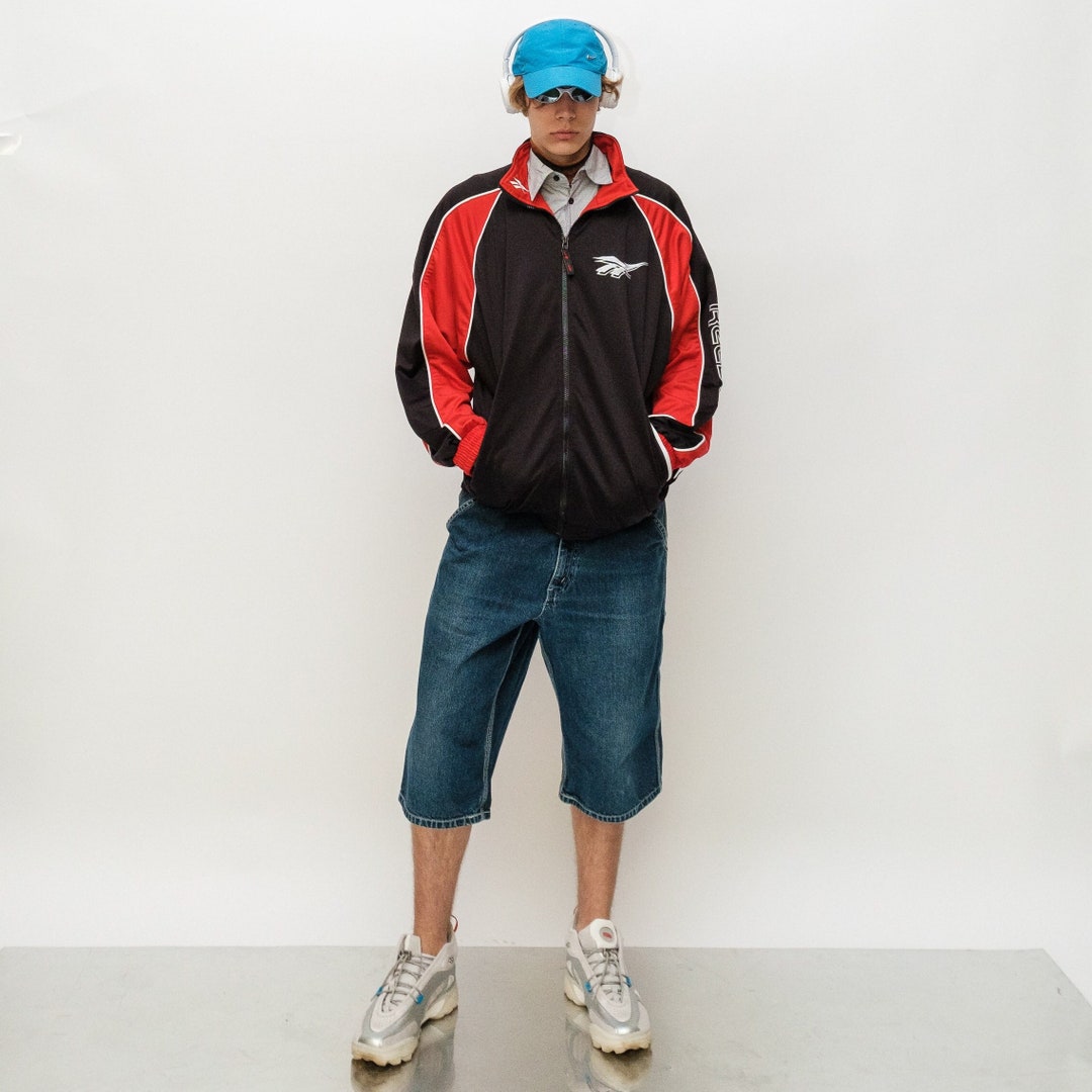 90's Vintage Cool Zip-up Sports / Track Jacket in Red/black - Etsy