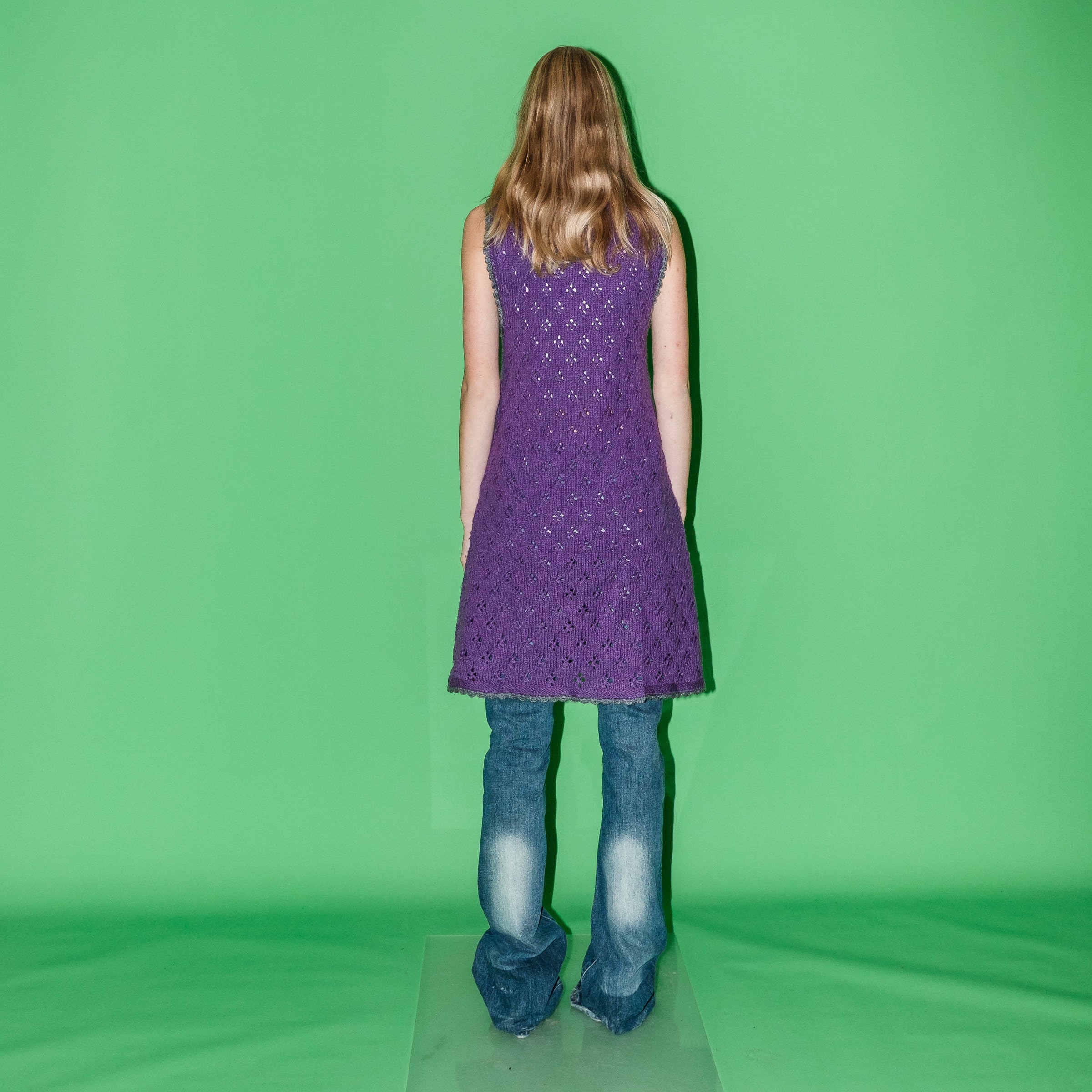 Vintage Y2K Iconic Square Neck Crochet Dress in Iris Purple - Etsy