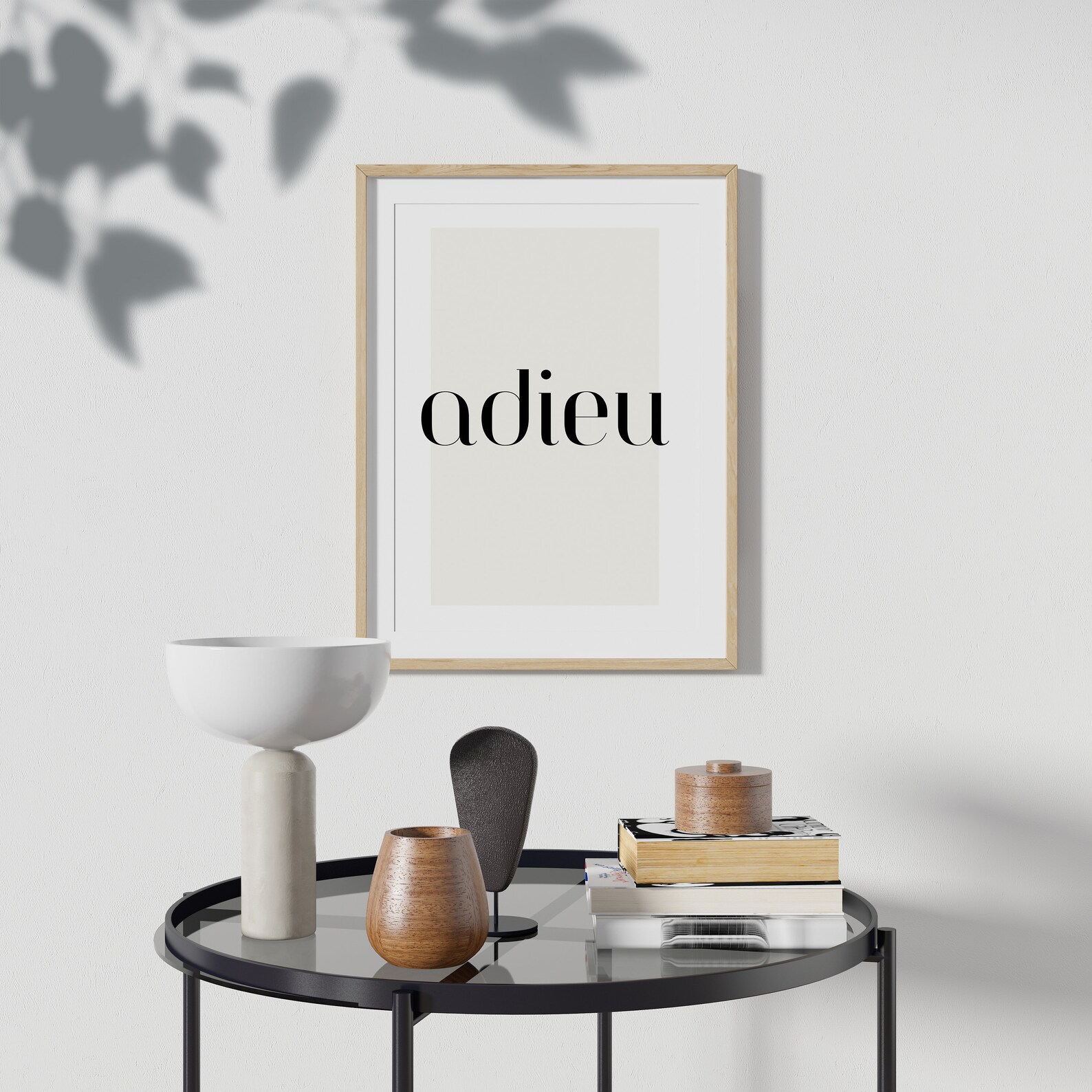 Adieu Typography Print Printable Artwork Quote Poster | Etsy