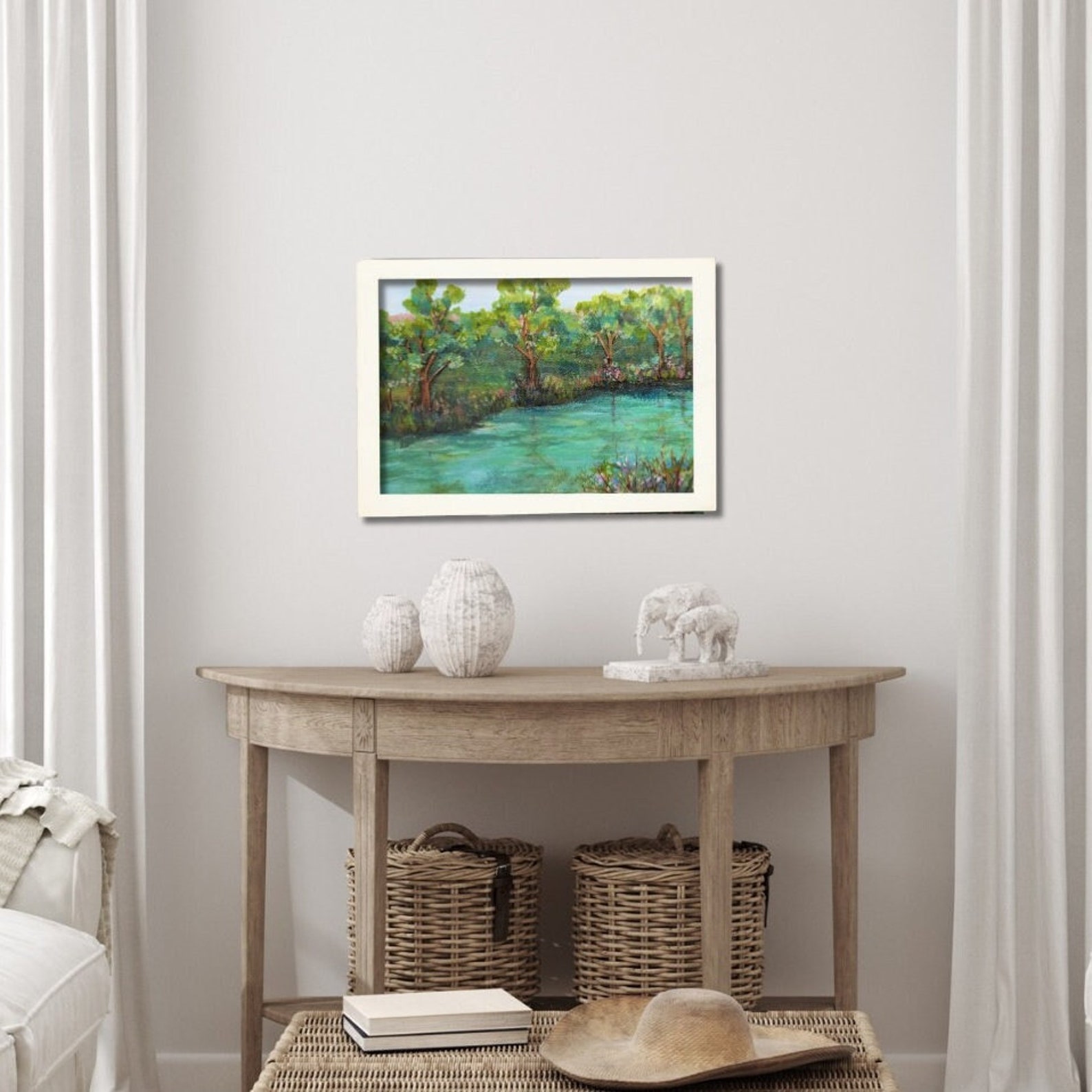 Original Impressionist Landscape Painting "river" by Coastal Artist ...