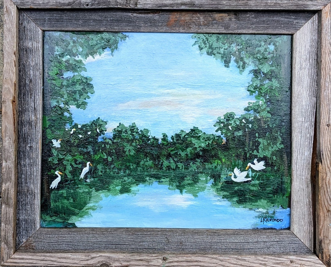 Original Tropical Painting "hidden Gem" of Lush Landscape by Coastal ...