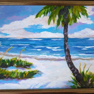 Original Beach Painting "white Sandy Beach" by Coastal Artist Lynne ...