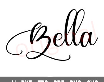 Drawing & Illustration Art & Collectibles Digital Bella Name Logo ...