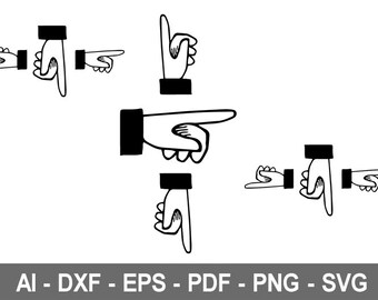 Pointing Hand Svg | Etsy