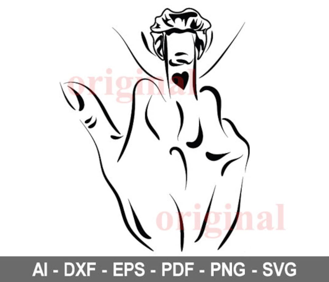 Sexy Lips Kiss Hand Middle Finger Svg Sexy Fck You Gesture Etsy