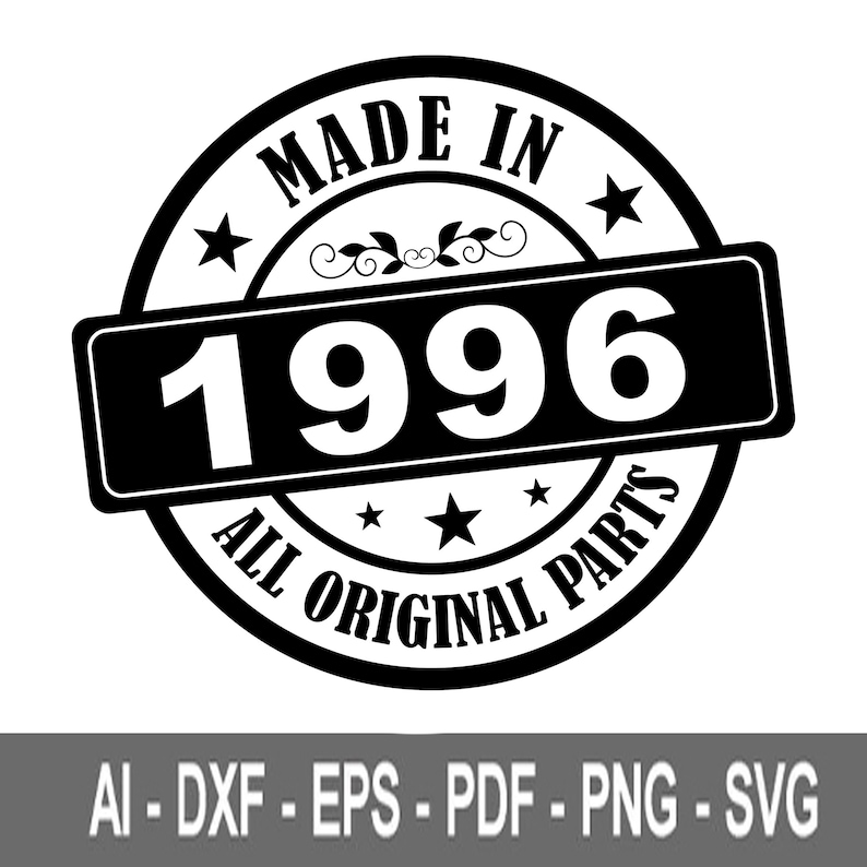 Made in 1996 Svg 1996 Birthday Svg Vintage 1996 Svg All - Etsy UK