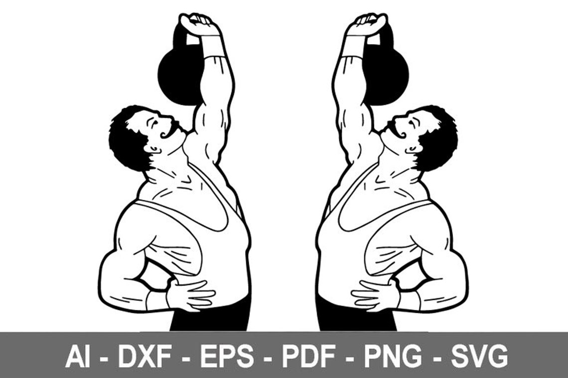 Kettlebell Strong Man Silhouette Old School Strong Man Svg - Etsy