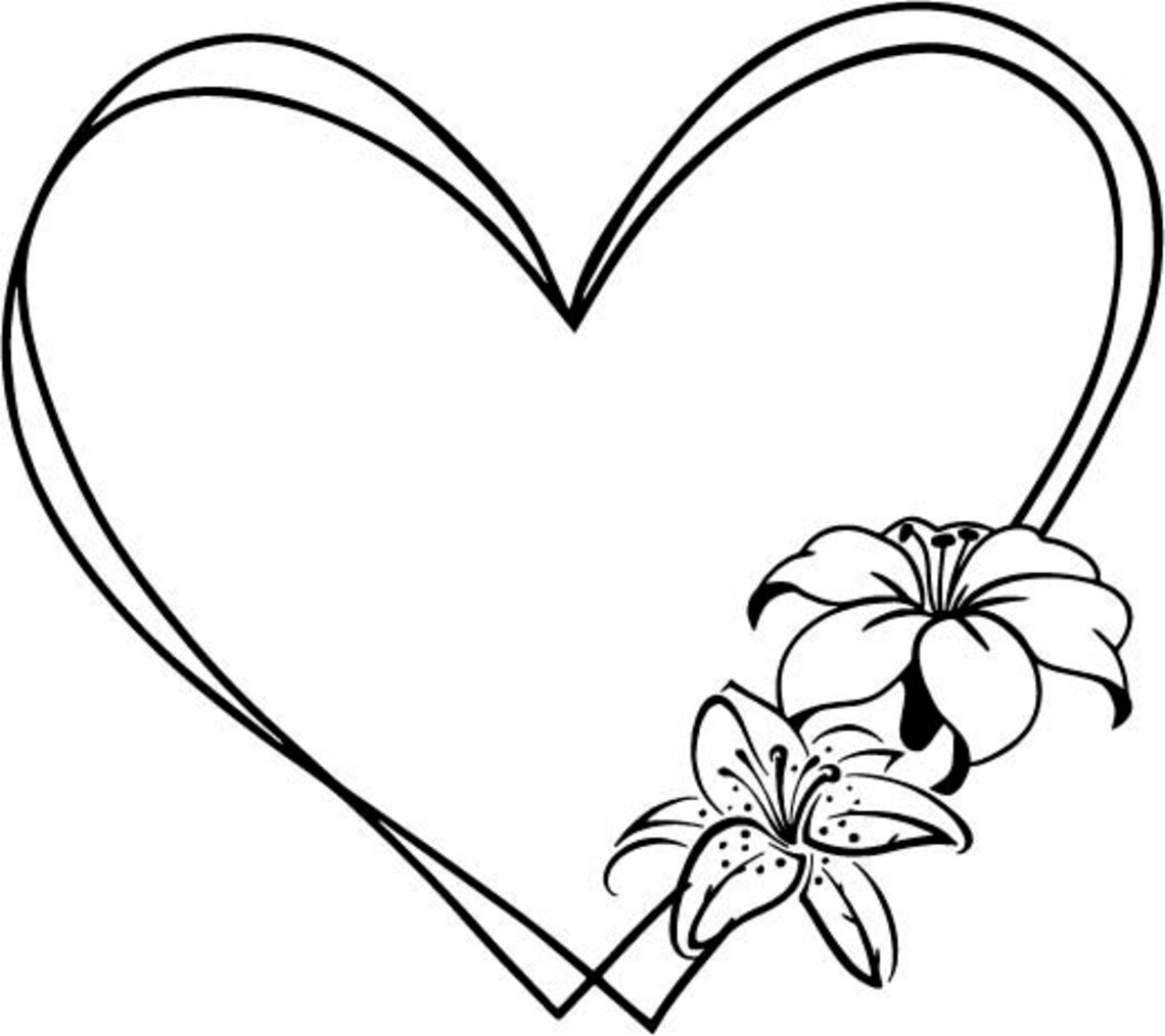 Lily Heart Flower SVG Lily Heart Svg Lily SVG Flower Svg - Etsy