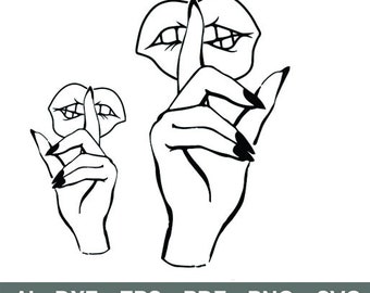 Silence Hand Sign - Etsy