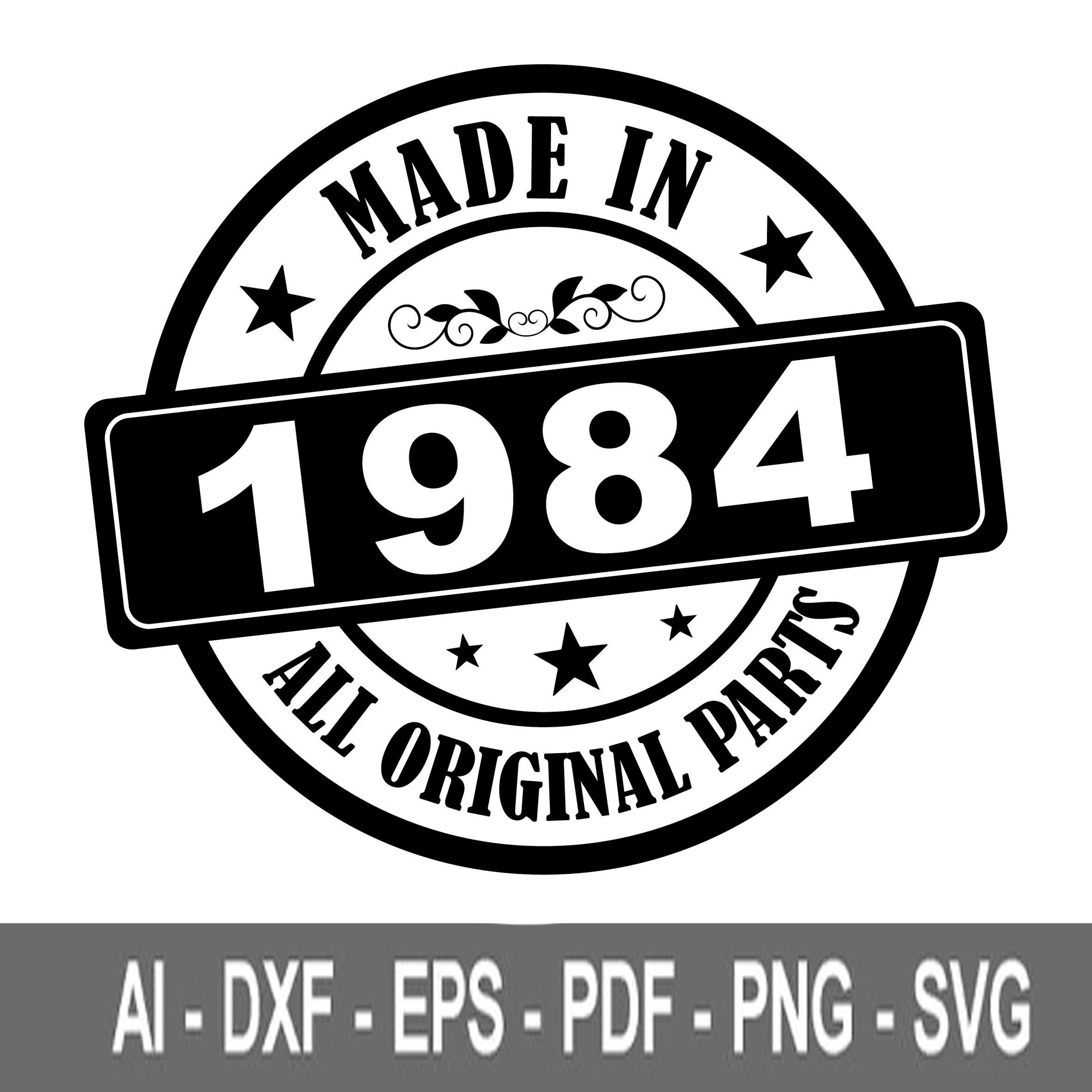 1984 shirt decal printable png svg Turning 37 svg dxf clipart files ...