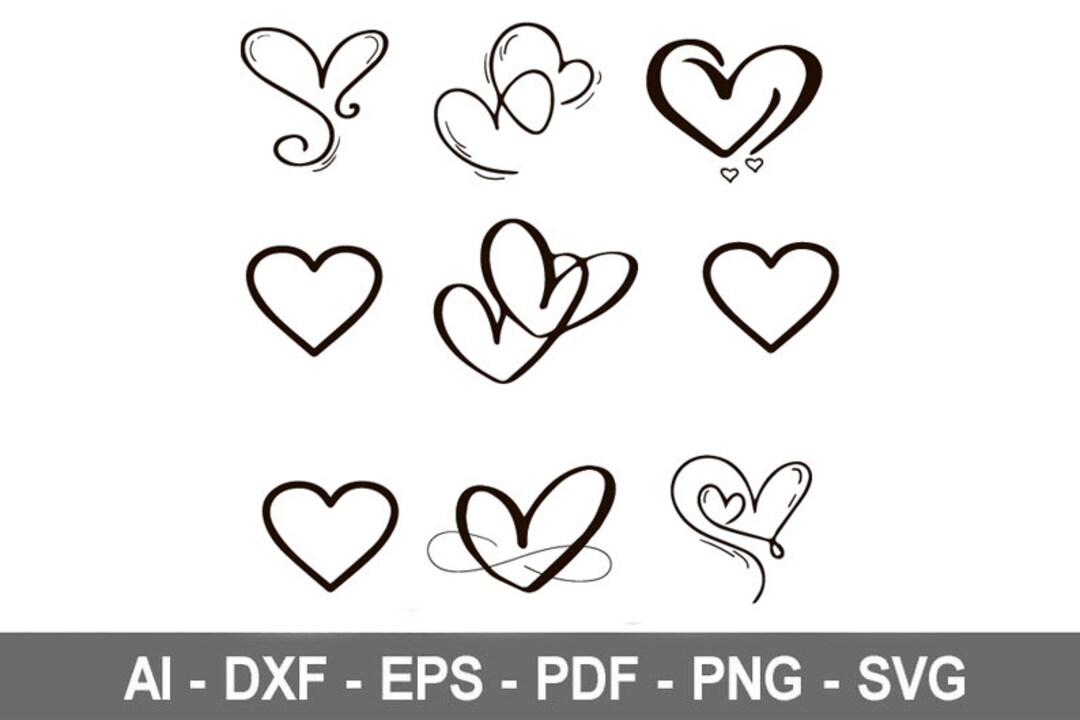 Corazones 3 SVG Corazón SVG Corazón Dxf Corazones Dxf - Etsy México