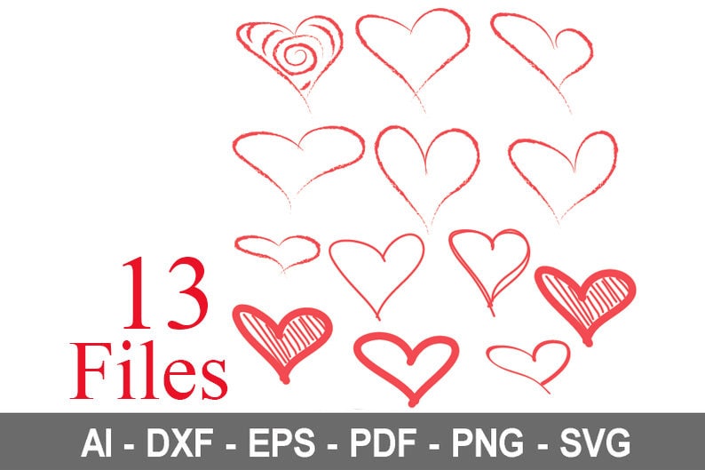Cuori SVG Cuore SVG Cuore Dxf Cuori Dxf File di taglio del - Etsy Italia