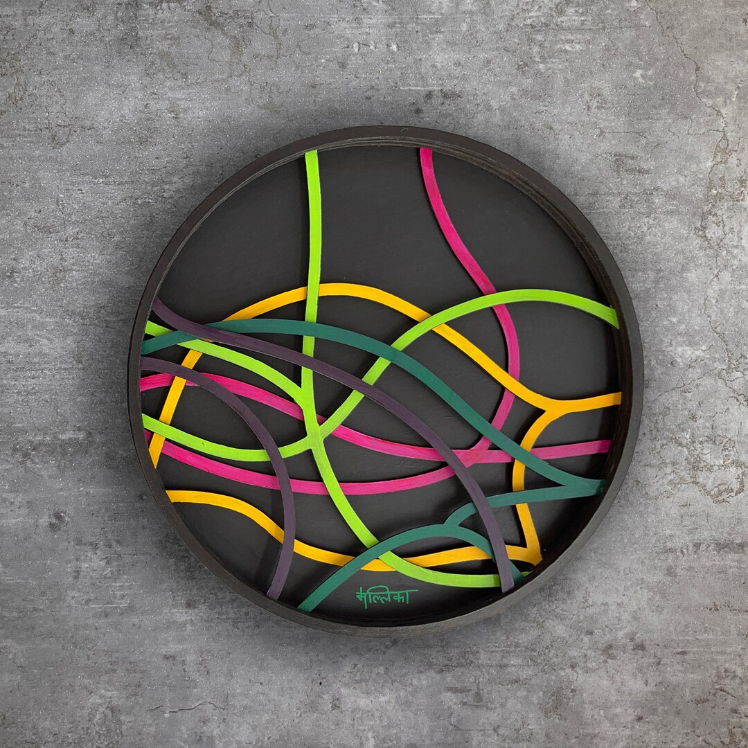 Buy Round Painting With Multicolor Strands Running Across at Online in ...