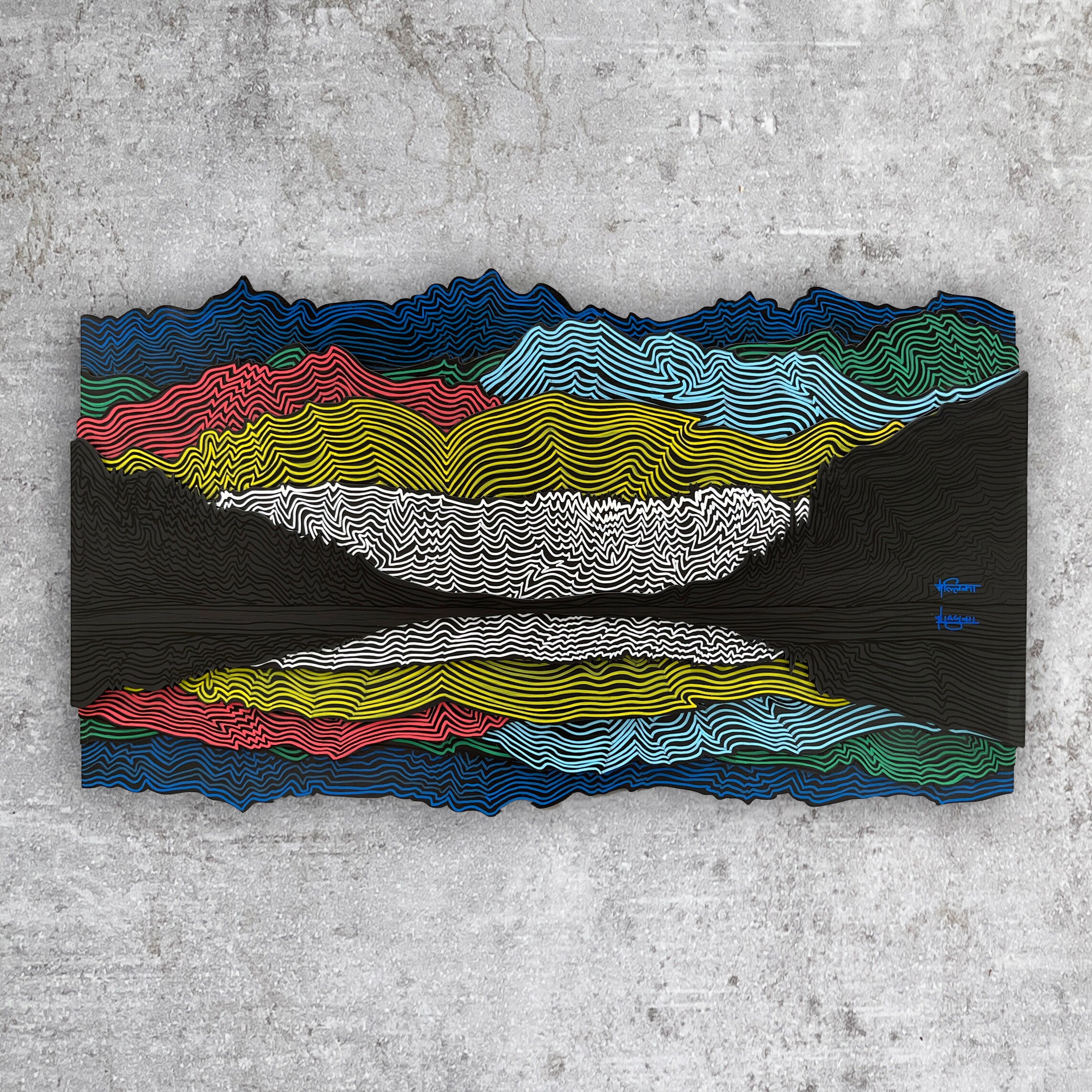 Abstract Landscape Mixed Media Decor Wooden Wall Decor - Etsy