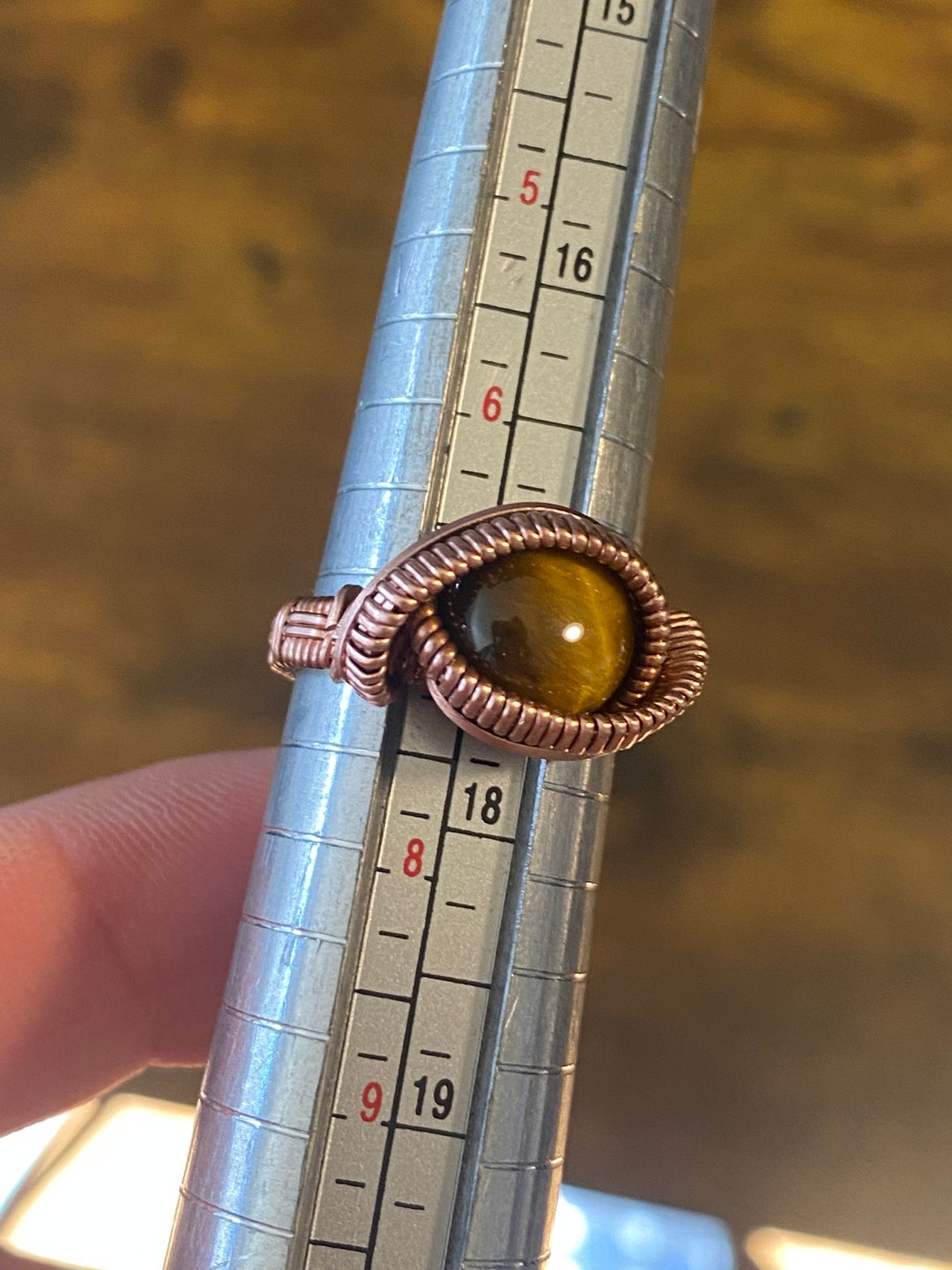 Tigers Eye Copper Ring - Etsy