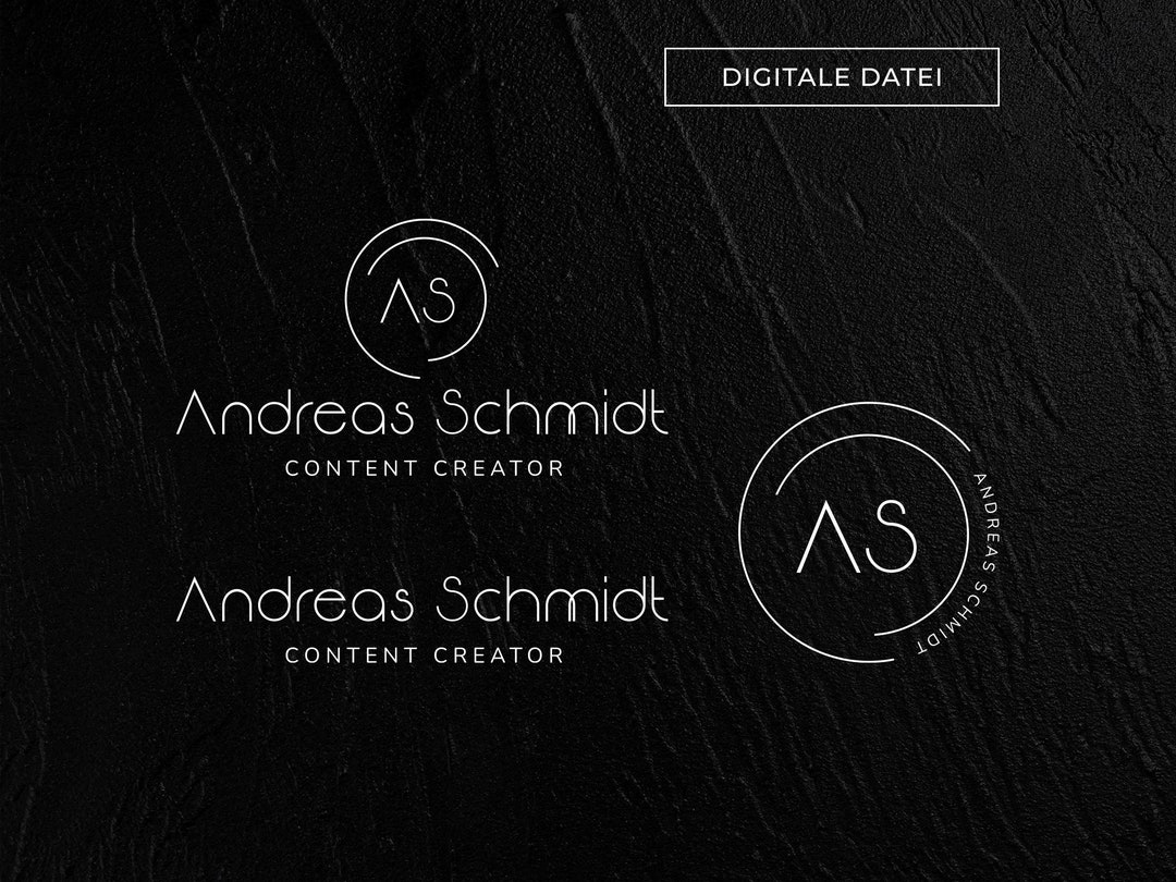 Content Creator Logo Design Template, Modern Name Logo Set - Etsy