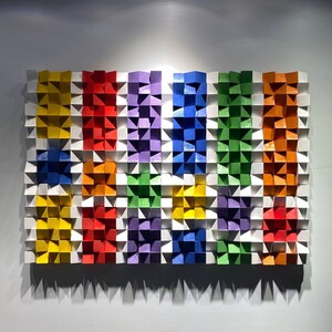 Textured Wall Mosaic Sculpture, Geometric Dimensional Abstract Wall ...