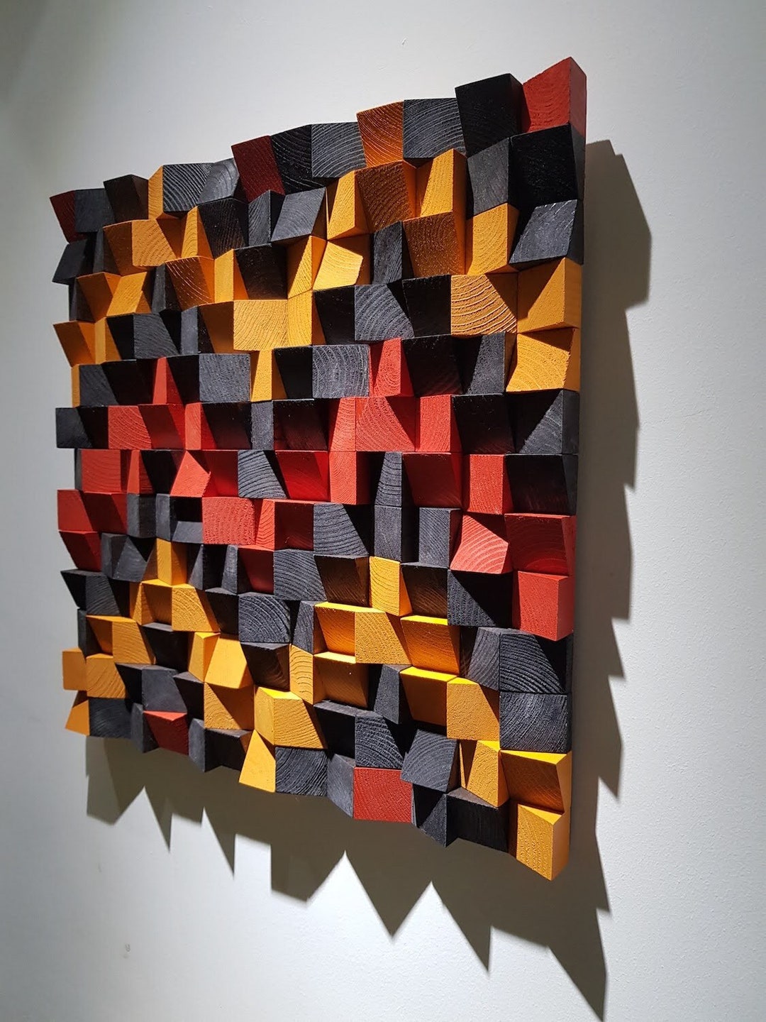 Textured Wall Mosaic Sculpture, Contemporary Eclectic Art, Geometric ...