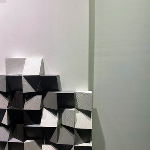 Tetris Wall Art, Wooden Blocks Tetris Art, Black White and Silver Wall ...