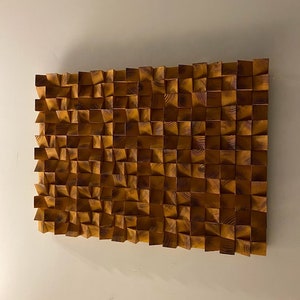 Acoustic Panel 3D Wood Wall Art, Pine Wood Blocks Wall Art, Wooden Wall ...
