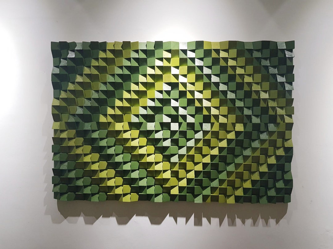 Large Geometric Dimensional 3D Wall Art, Contemporary Eclectic Art ...