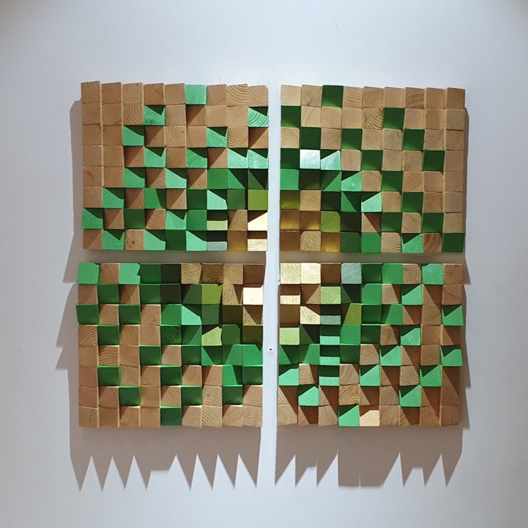 Geometric Dimensional 3D Wall Art, Contemporary Eclectic Wall Decor Art ...