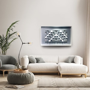 Grey Wall Panel, Abstract Wall Art, Gray Wall Decor, Acoustic Sound ...