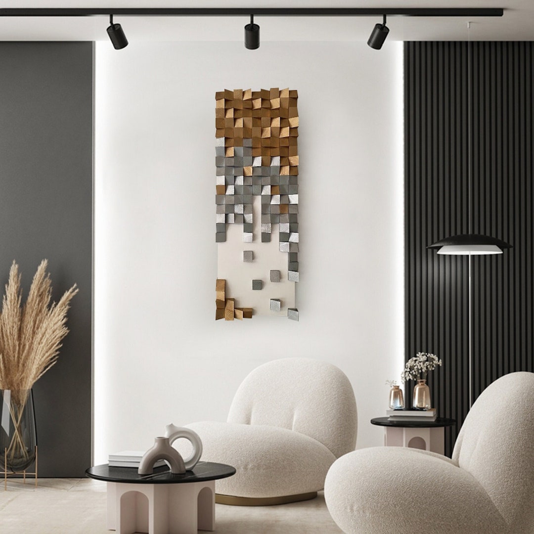 Sound Diffuser Wall Panel, Noise Absorbent Vertical Panel, 3D Wall Art ...