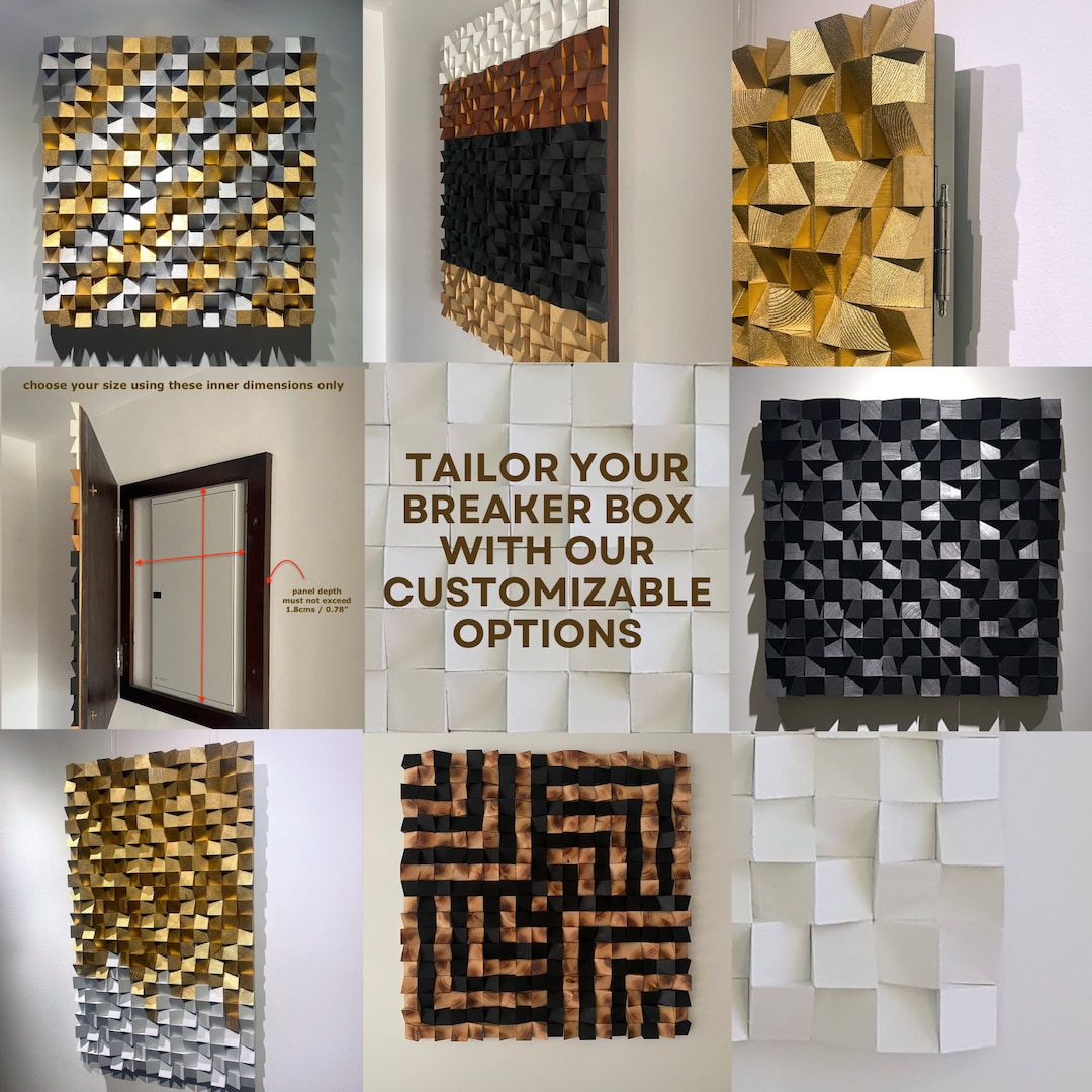 Electric Panel Cover,fuse Box Cover, 3D Wooden Wall Art, Industrial Art ...